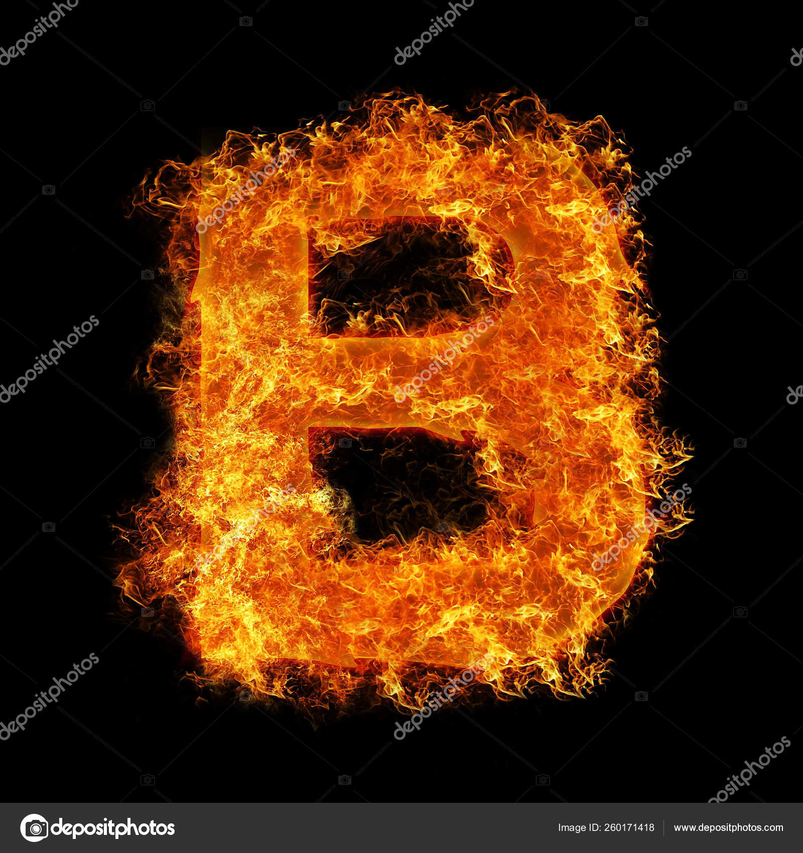 Letter B Fire Fire Font. Letter B From Alphabet — Stock Photo