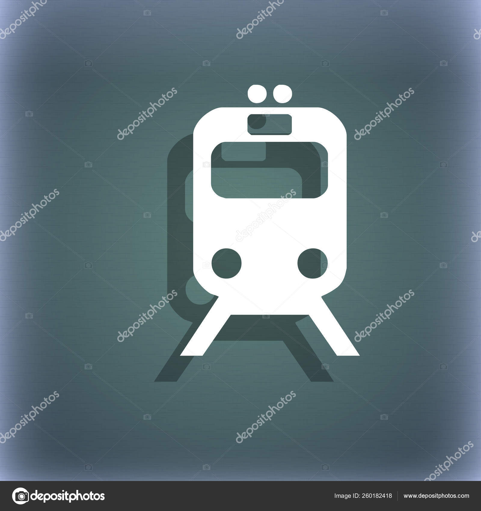 Train Icon Symbol Blue Green Abstract Background Shadow Space Your ...