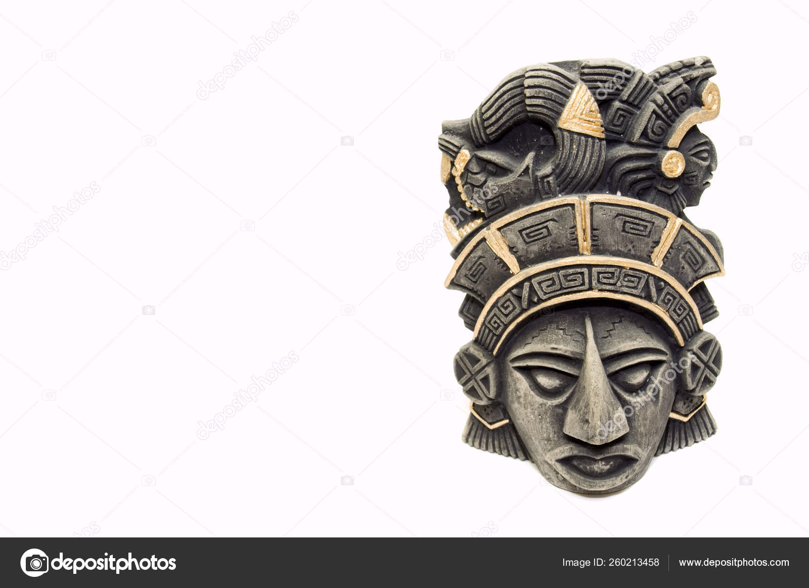 Mayan Mask Isolated White Copy Space — Stock Photo © YAYImages #260213458