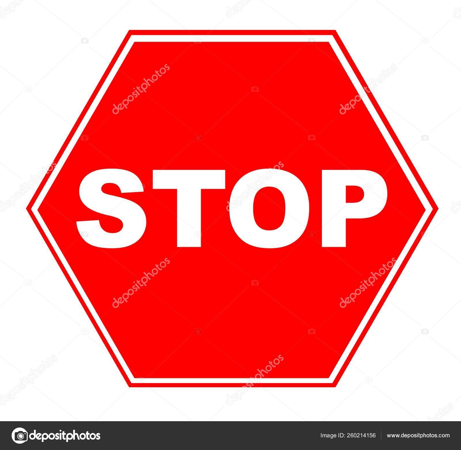 Tanda Merah Lalu Lintas Berhenti Terisolasi Pada Latar Belakang Putih ...