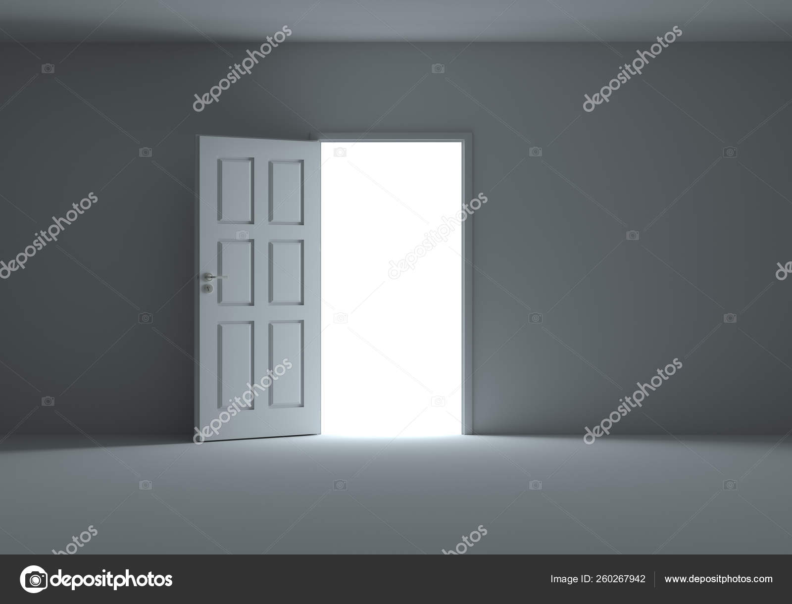 Open Door With Light Streaming Through