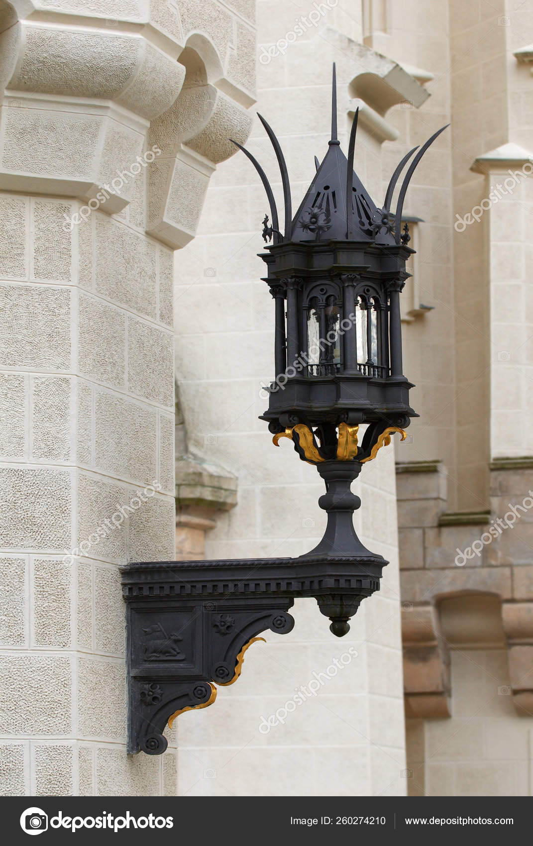 Medieval Lantern Gate Castle Hluboka Nad Vltavou Stock Photo by ...