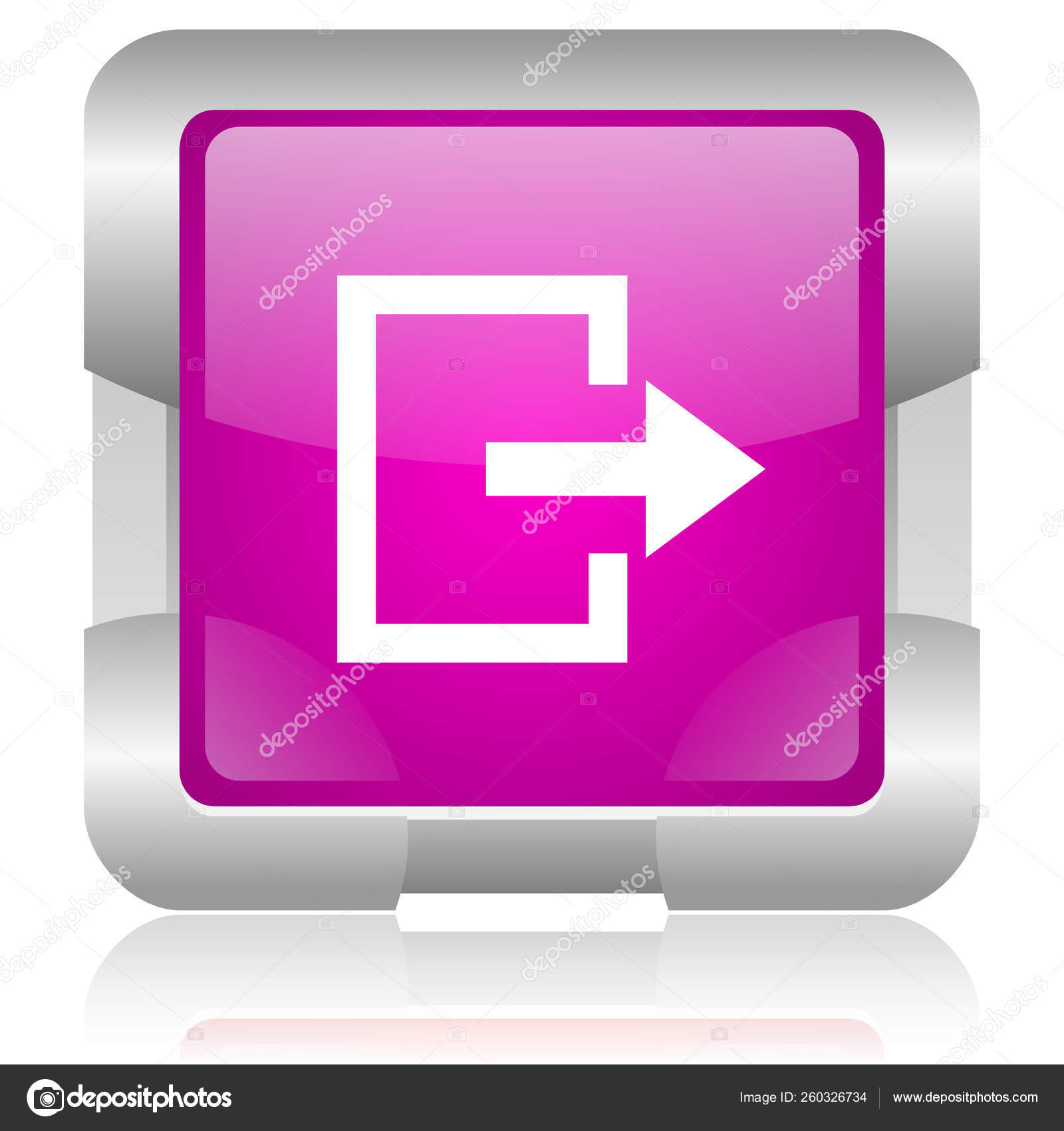 Modern Oryginal Violet Square Glossy Internet Icon Steel Border White ...