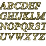 Alphabet White Background Gold Texture Stock Photo by ©YAYImages 259977196