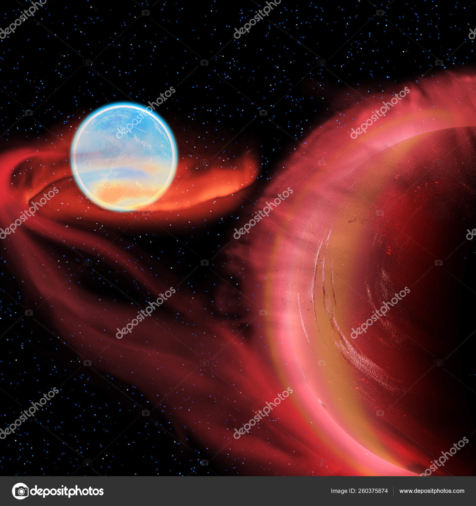 Binary Star System Two Stars Orbit Common Center Mass Sometimes Stock ...