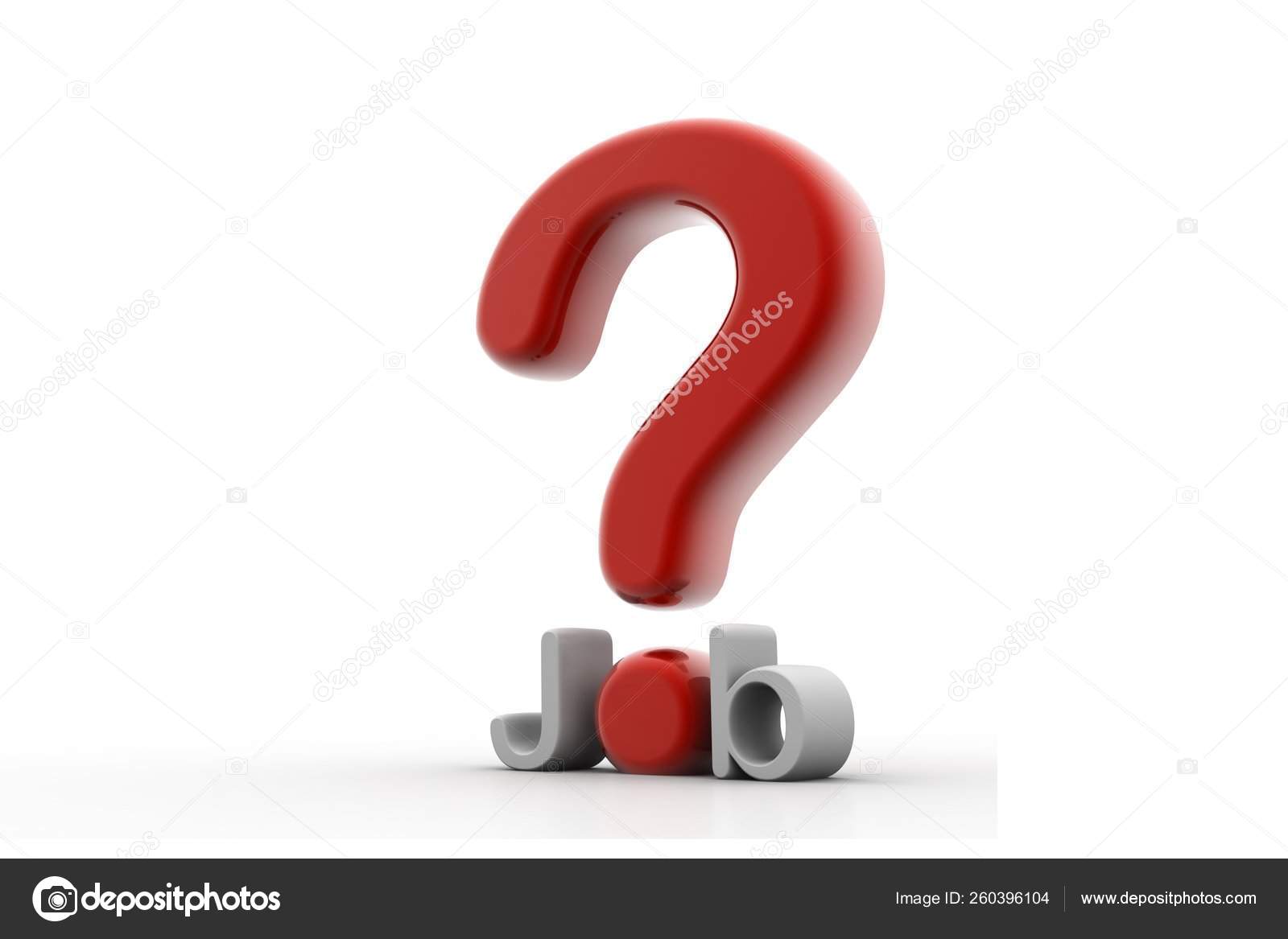 Rendering Question Mark Job Isolated Background Stock Photo by ...