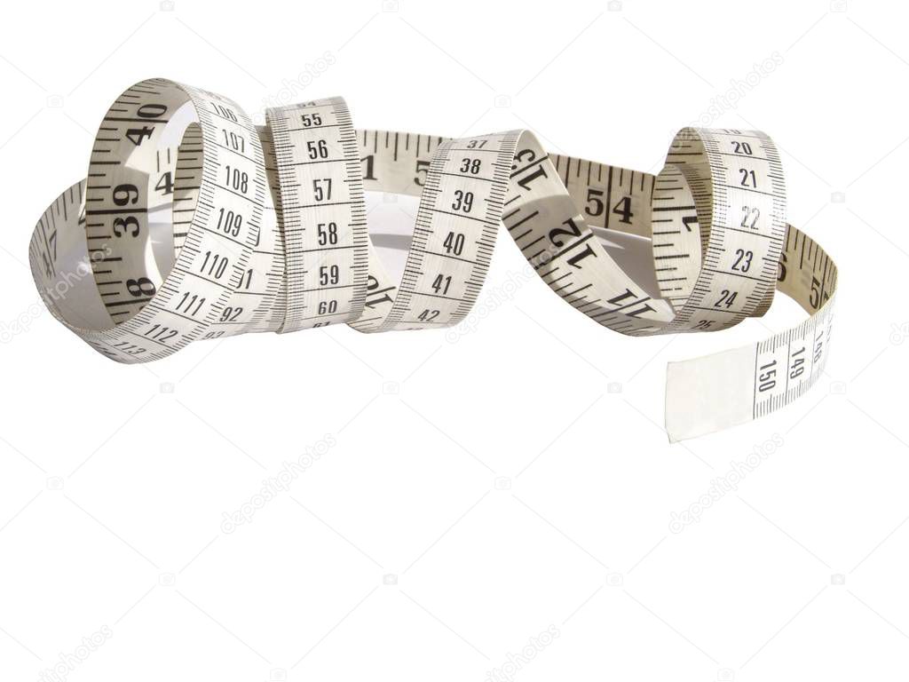 regla de medida de metro aislado sobre el fondo blanco 2022