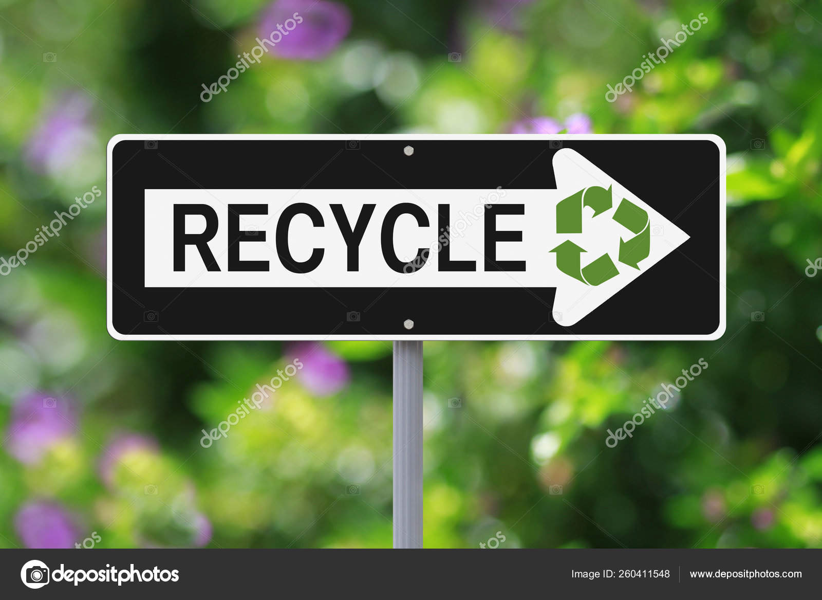 Modified One Way Sign Recycling Nature Background Stock Photo by ...