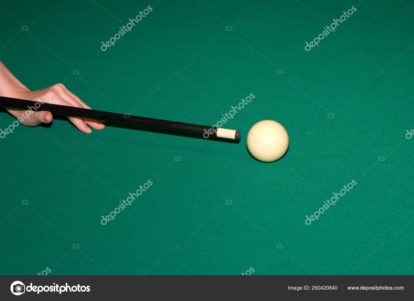 Player's Hand Cue Cue Ball Table Stock Photo by ©YAYImages 260420840