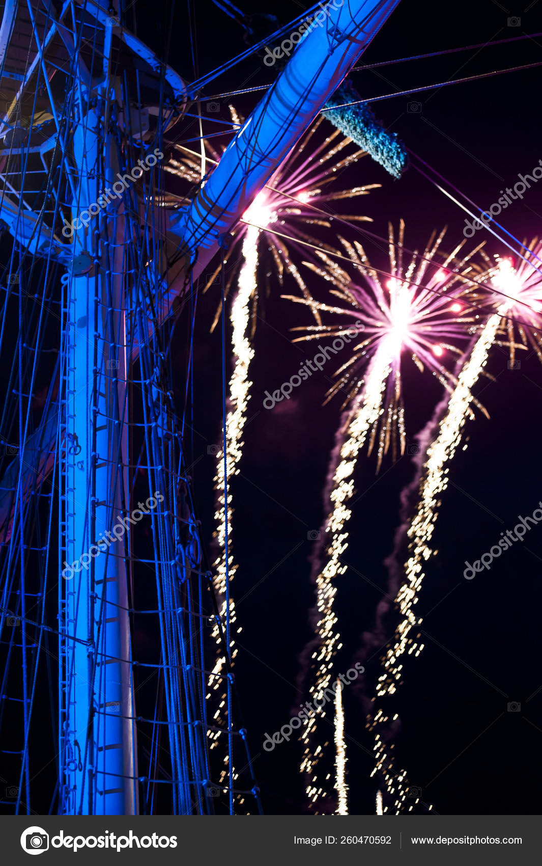 Firework Exploding Night Sky Background Stock Photo by ©YAYImages 260470592