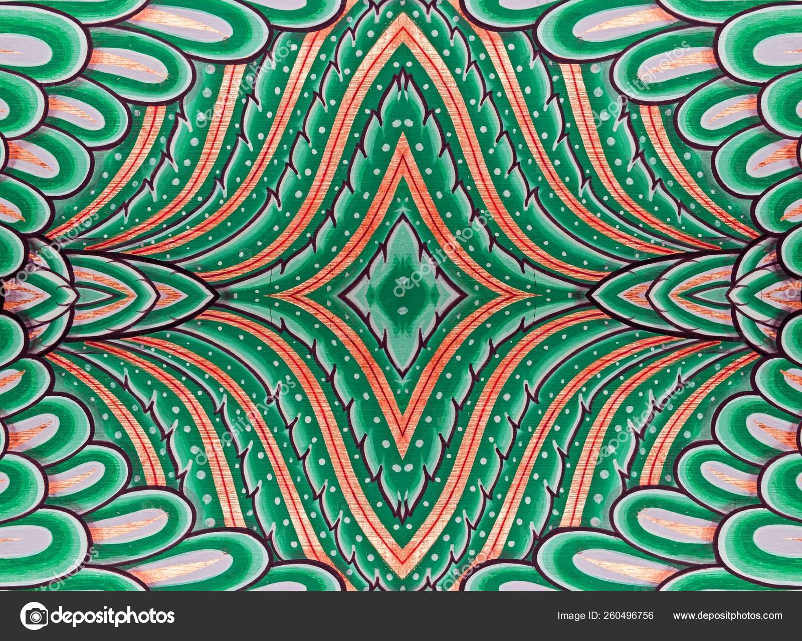 Vintage Estilo Tradicional Tailandês Arte Pintura Templo Para Fundo ...