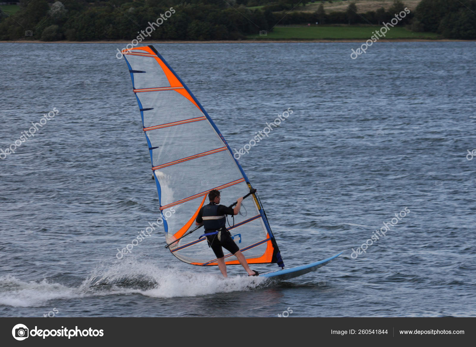 Windsurfer Lake Blue Sail Stock Photo by ©YAYImages 260541844