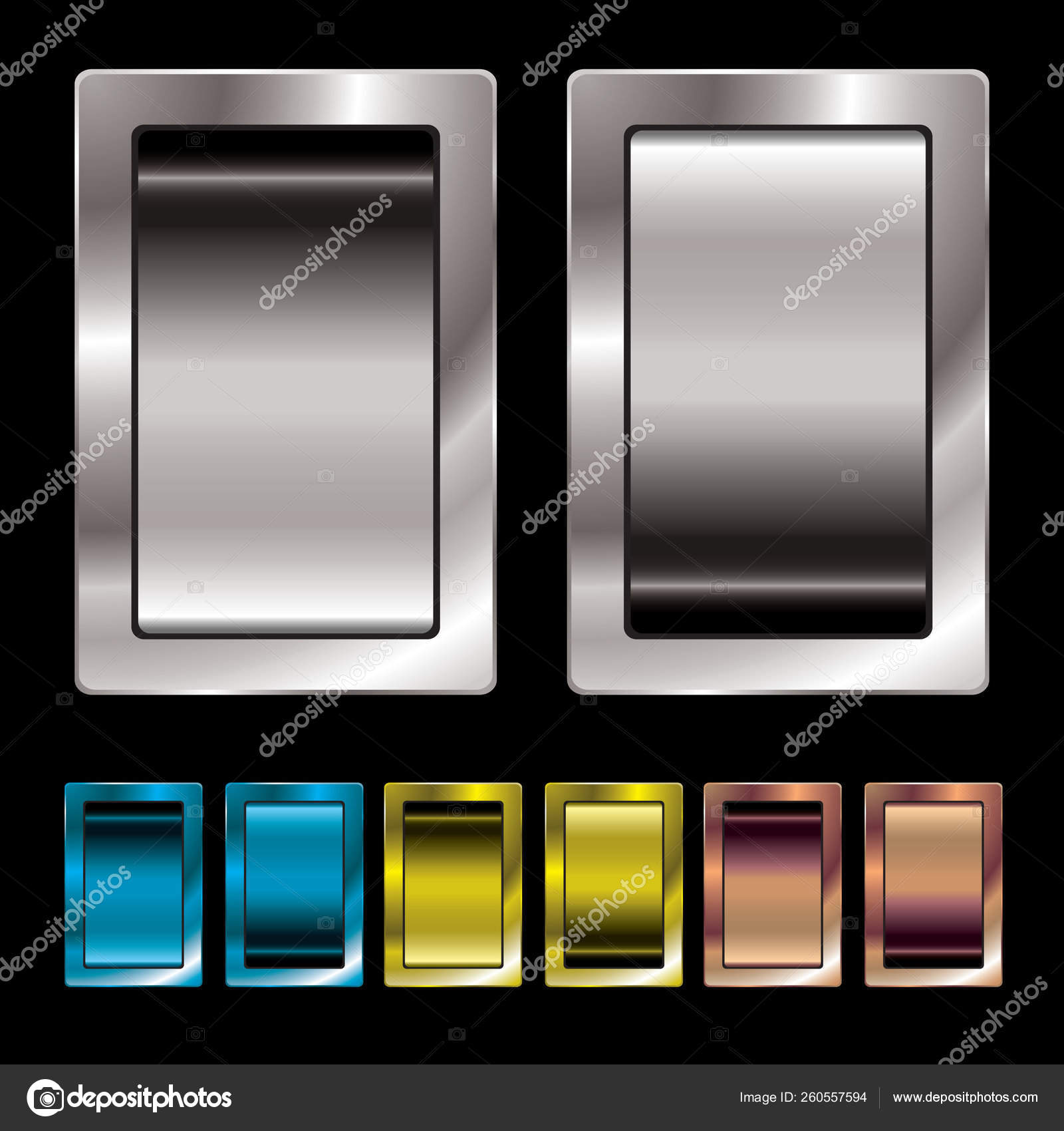 Silver Metal Surround Switch Colour Variation Position Stock Photo by ...