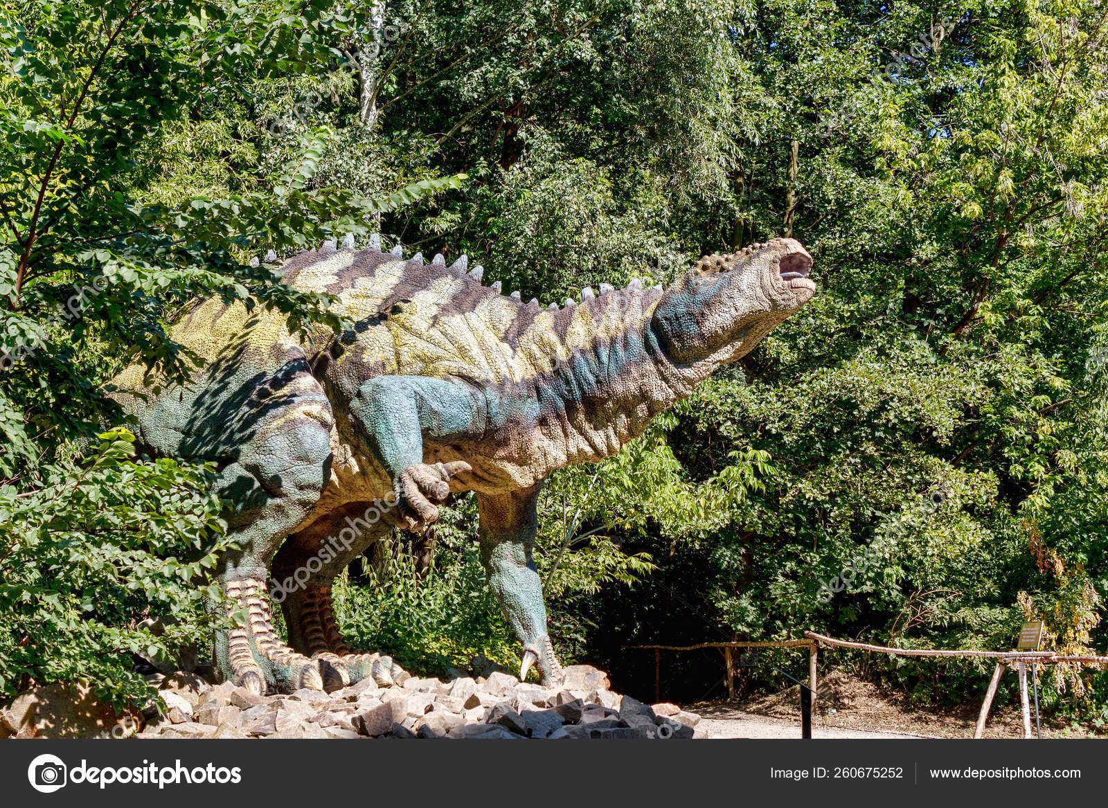 Big Model Prehistoric Dinosaur Nature Realistic Scenery Stock Photo by ...