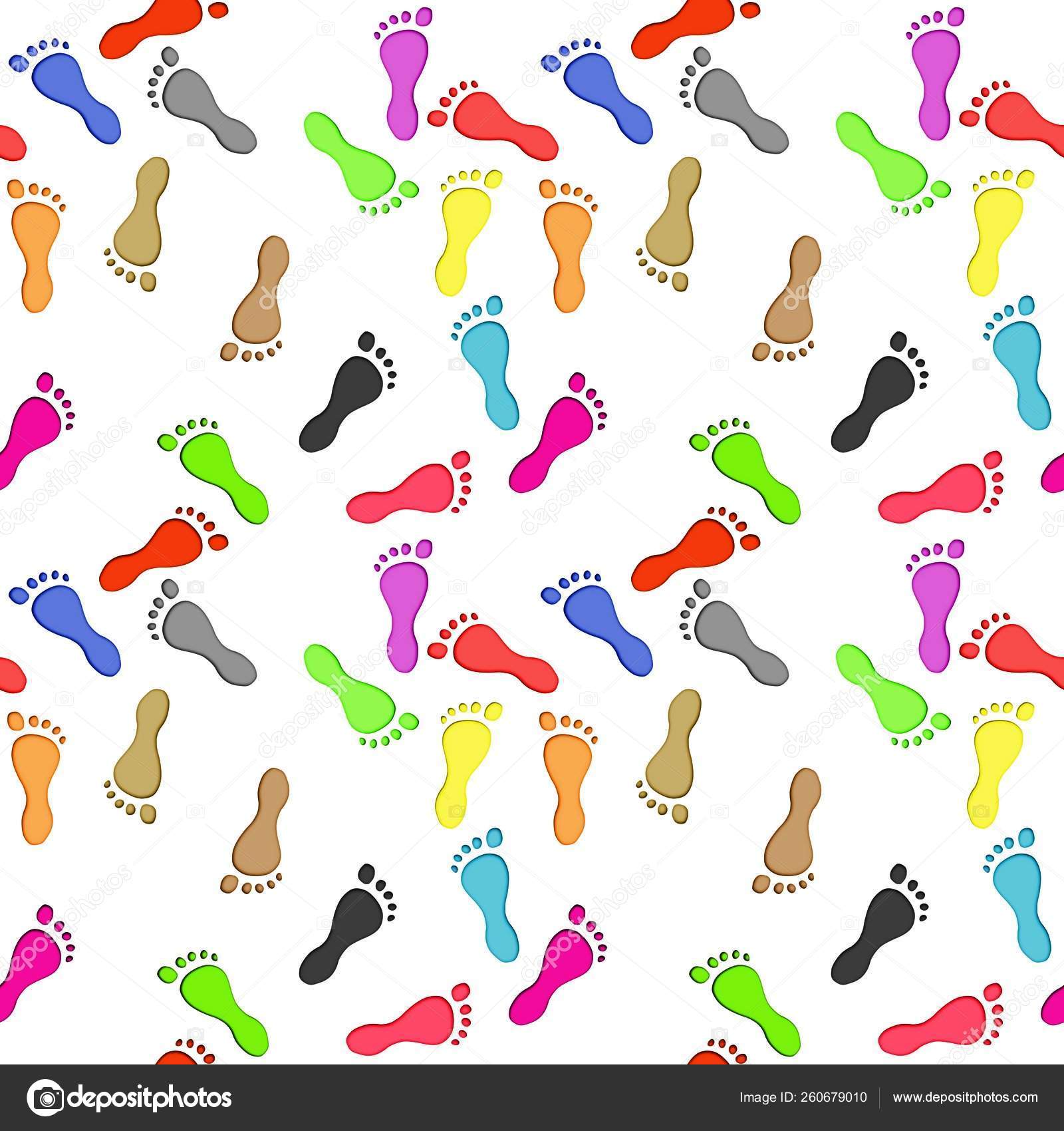 Seamless Background Made Colourful Footprints Stock Photo by ©YAYImages ...