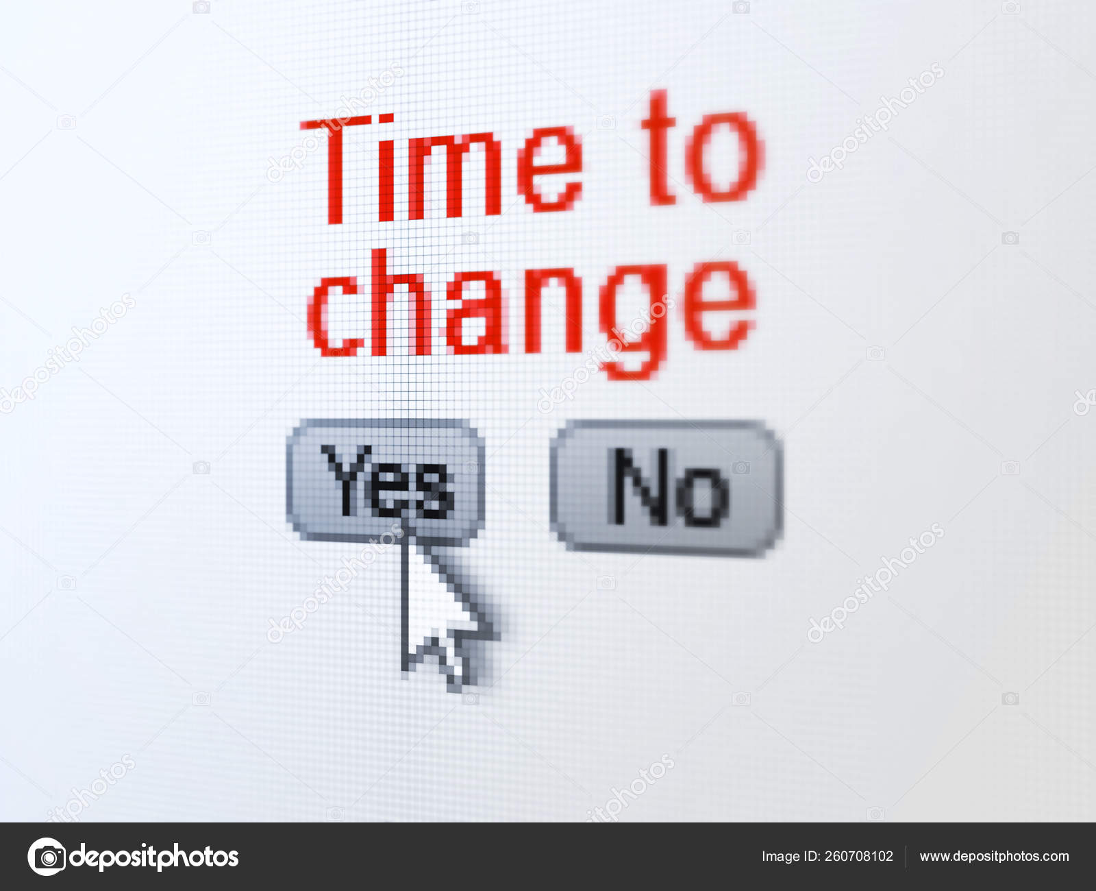 Timeline Concept Buttons Yes Pixelated Word Time Change Arrow Cursor ...