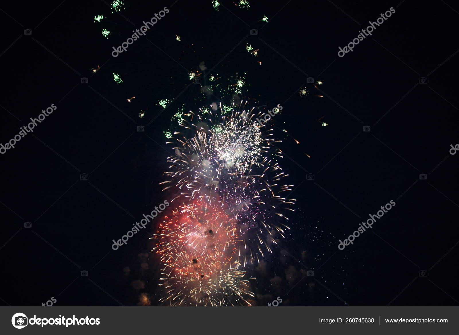 Firework Exploding Night Sky Background Stock Photo by ©YAYImages 260745638
