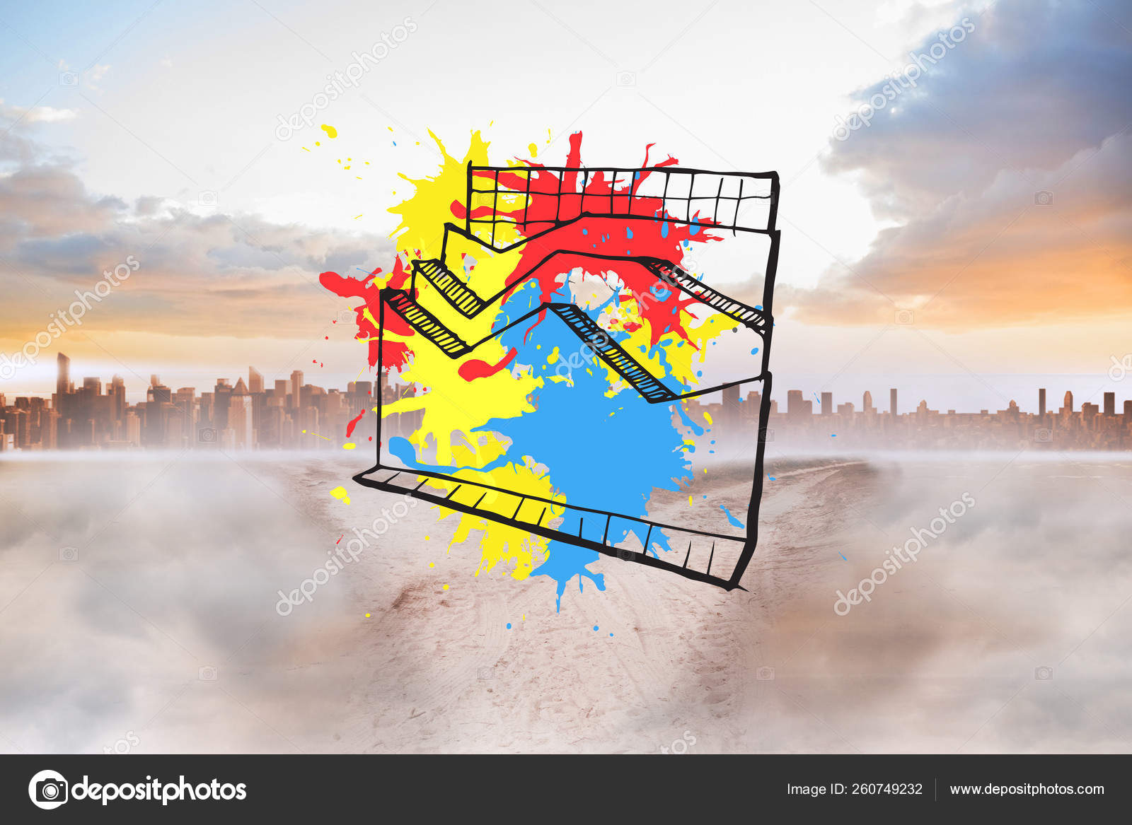 Dusty Path Desert Leading City Dusty Path Desert Leading City Stock ...