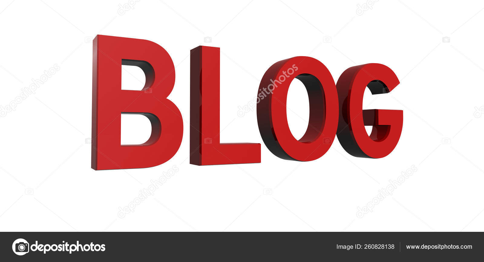 Render Reflective Red Text White Background Blog Stock Photo by ...