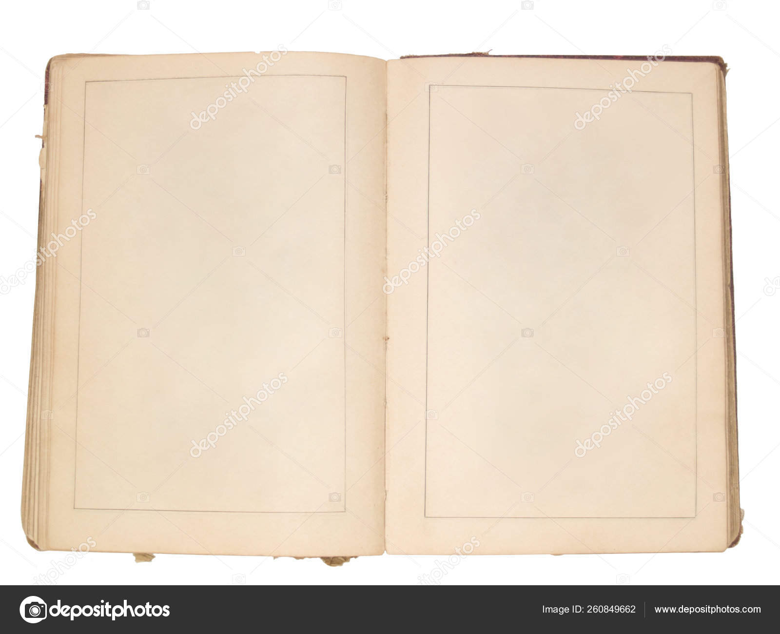 Old Book Opened Pair Blank Pages Useful Presentation Stock Photo by ...