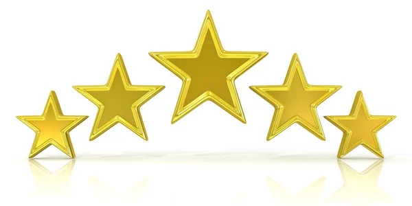 3D rendering of five gold stars isolated on white Stock Photo by ...