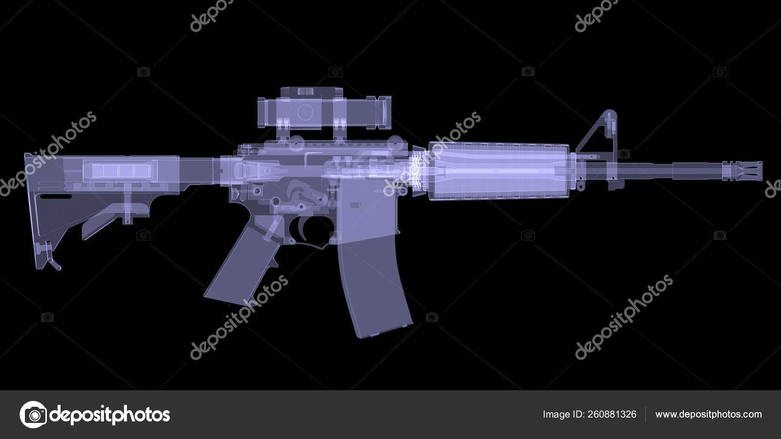 American Rifle Ray Render Black Background Stock Photo by ©YAYImages ...