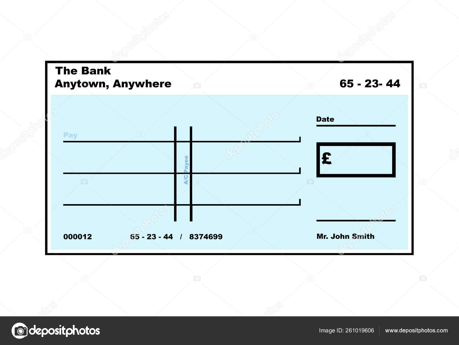 Blank English Cheque Illustration Copy Space Isolated White Background ...