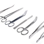 Surgical Tools Scalpel Forceps Clamps Scissors Isolated White ...