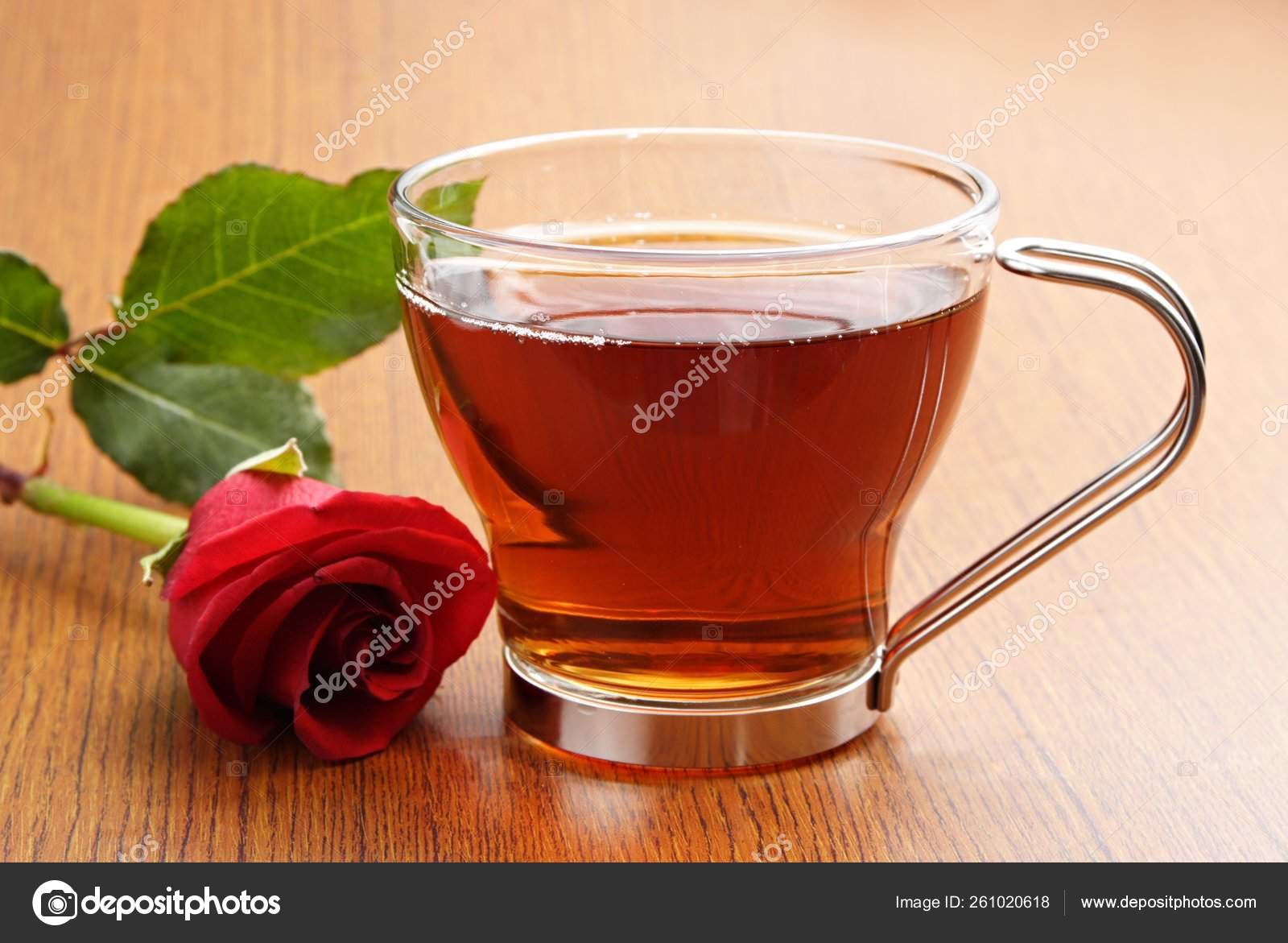 Cup Tea Red Rose Stock Photo by ©YAYImages 261020618