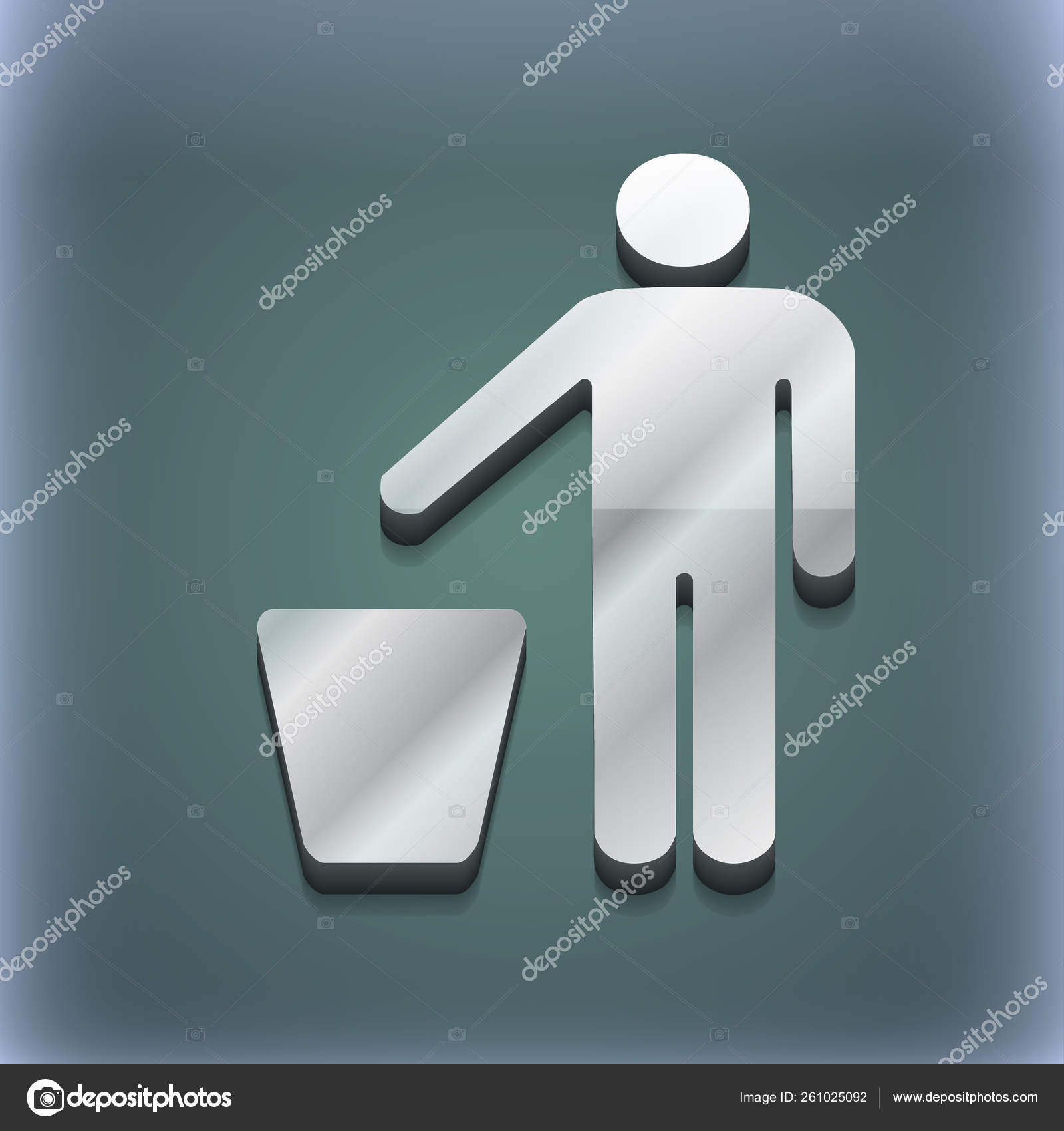 Throw Away Trash Icon Symbol Style Trendy Modern Design Space — Stock ...