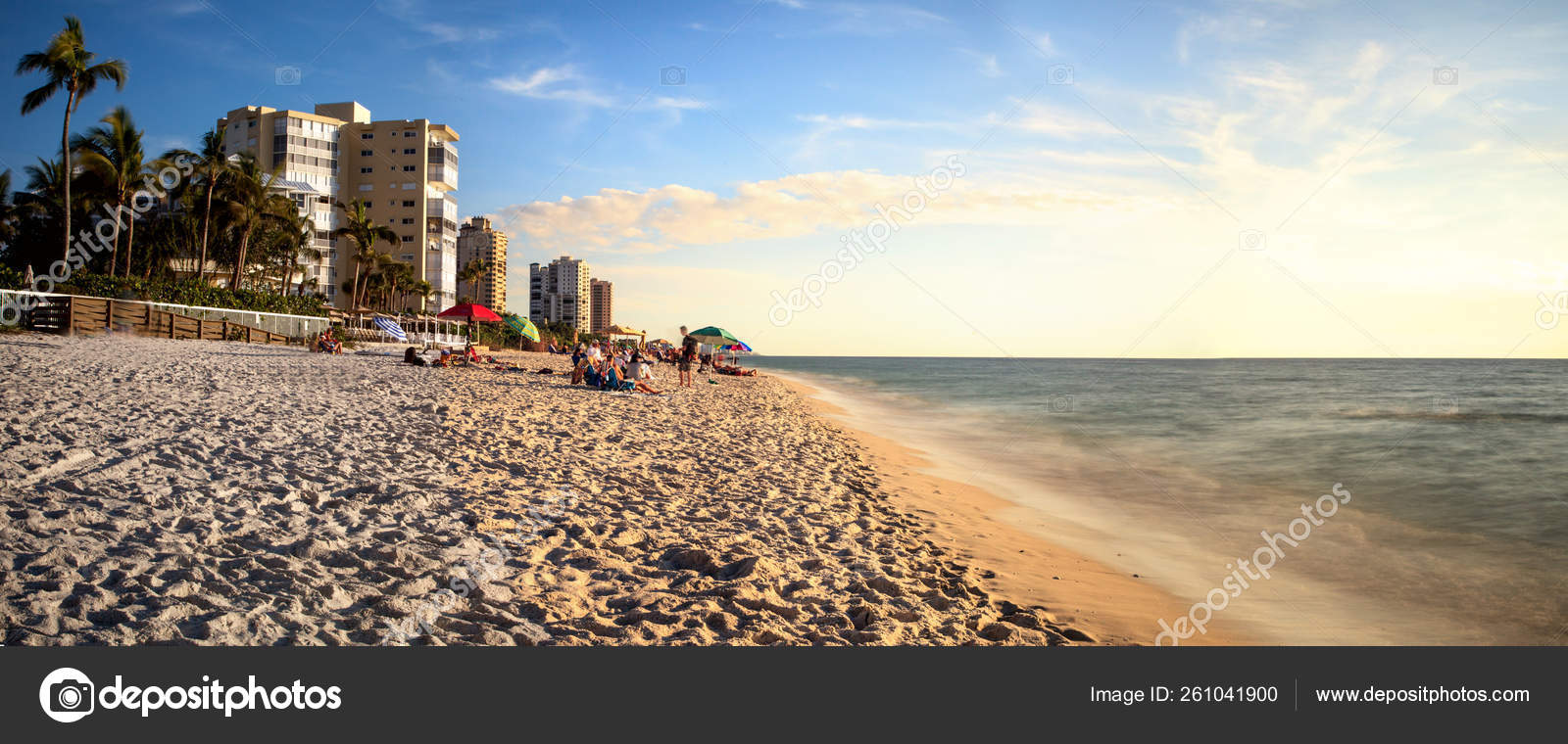 White Sand Palm Trees Vanderbilt Beach Naples Florida Usa – Stock ...
