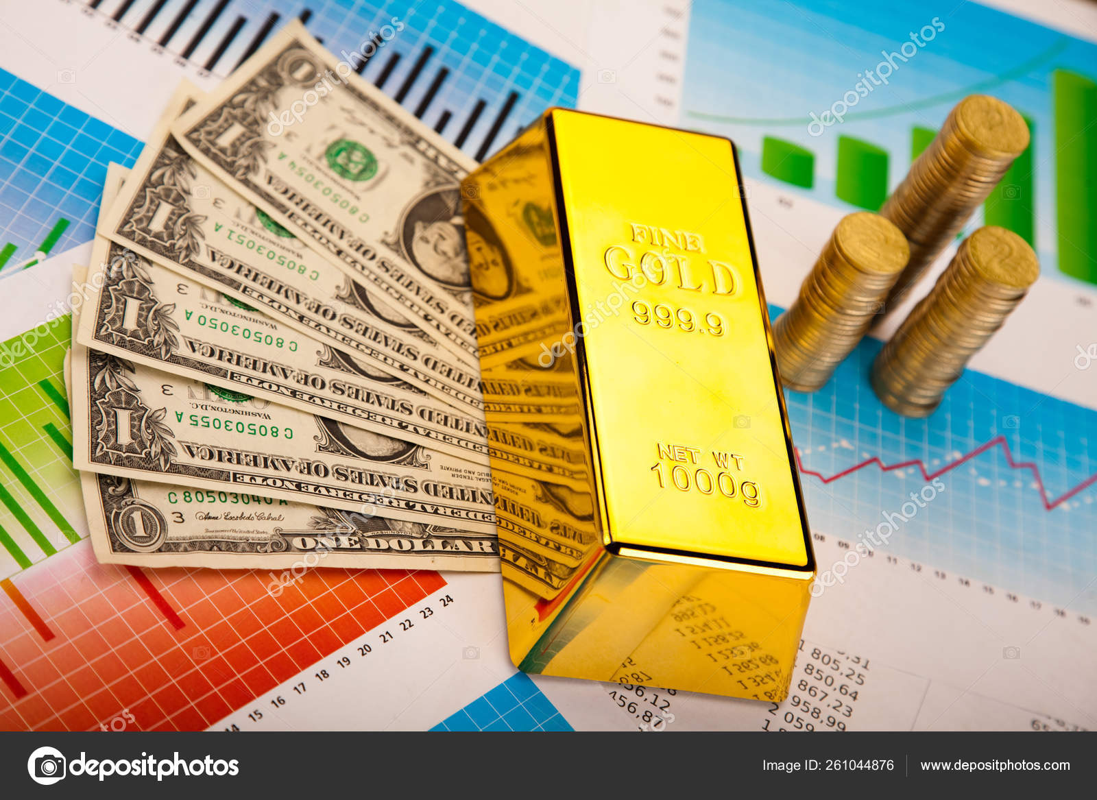 Gold Bars Linear Graph Ambient Financial Concept – Stock Editorial ...