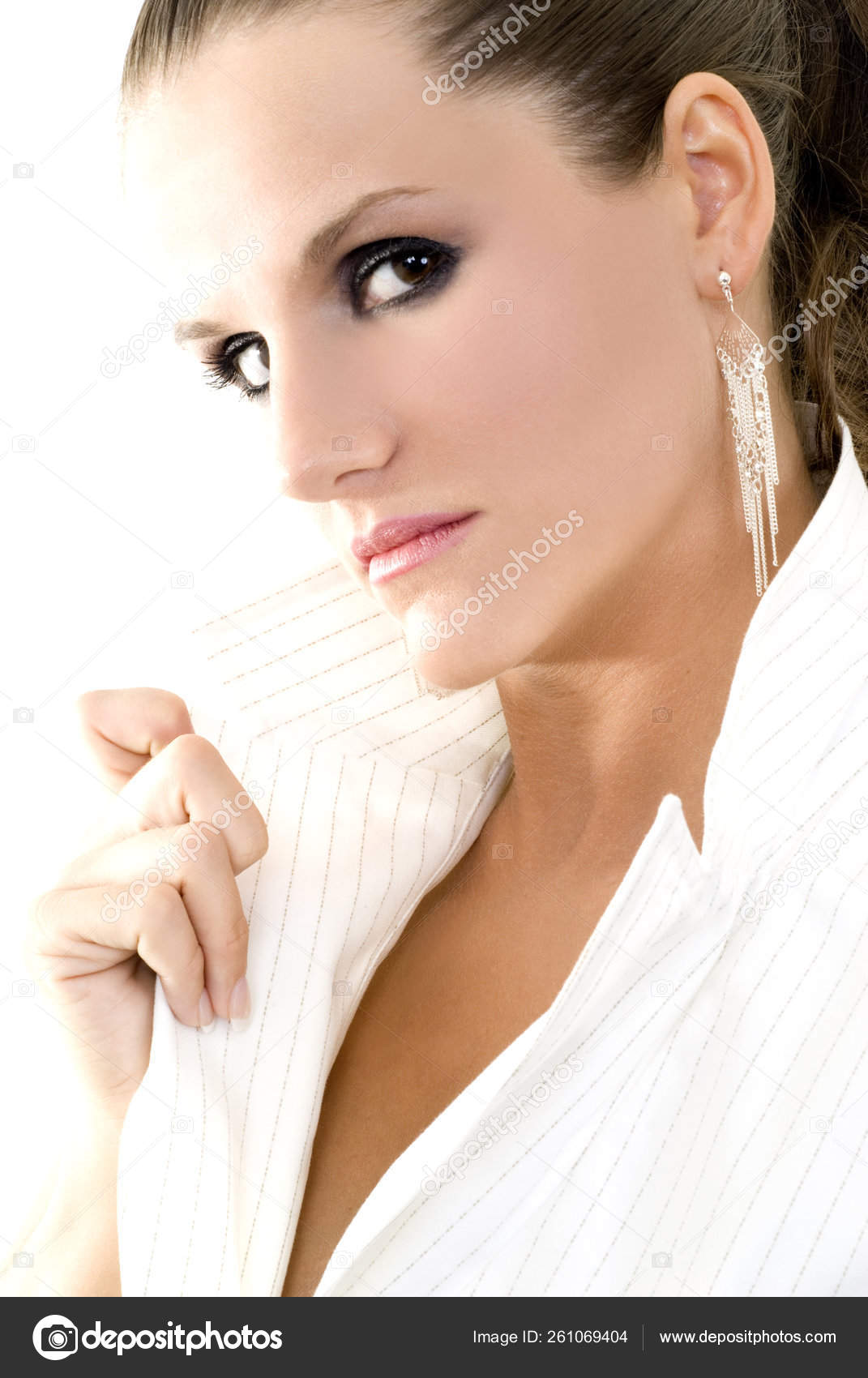 Beautiful Model White Isolated Background Stock Photo by ©YAYImages ...