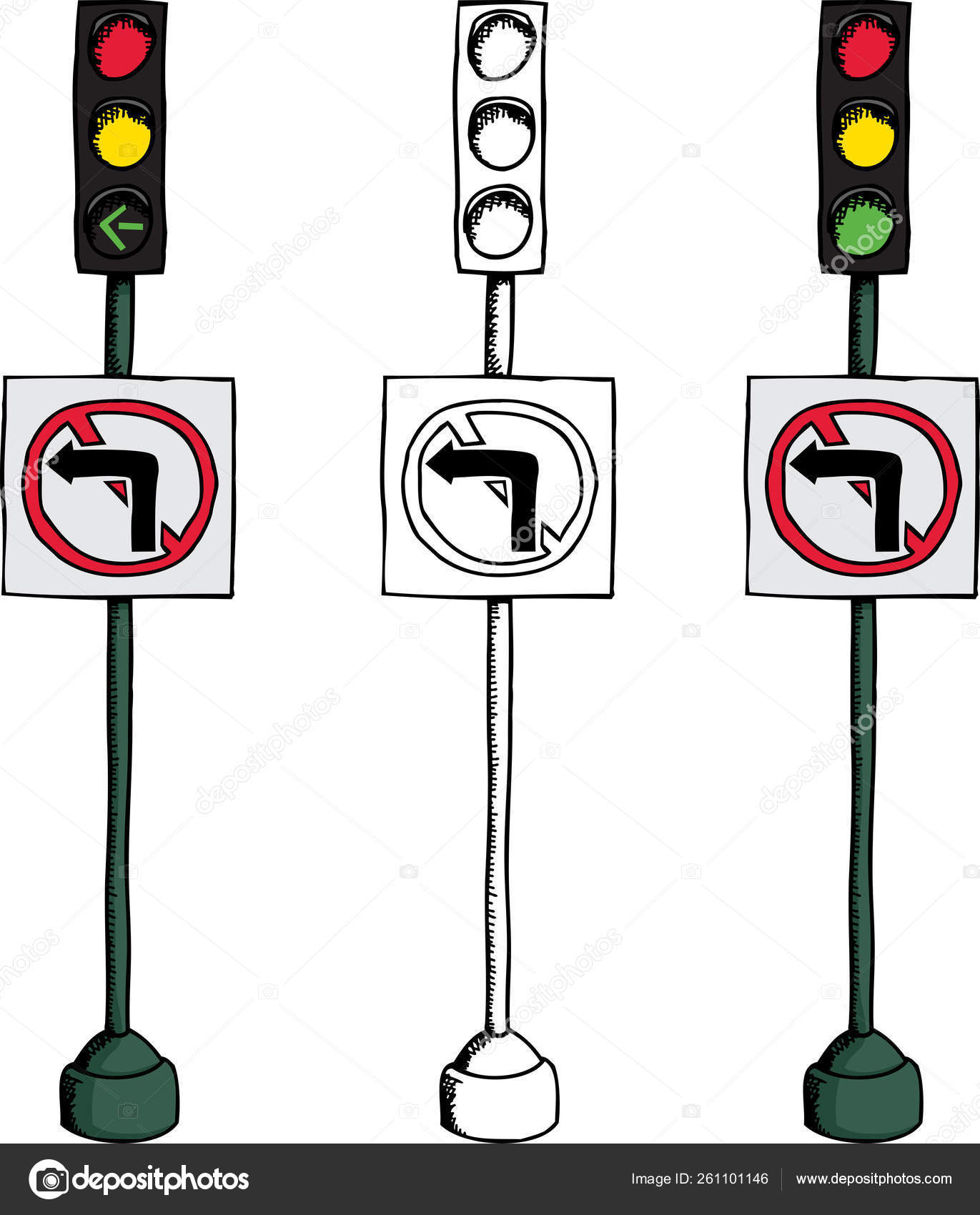 Left Turn Traffic Light White Background Stock Photo by ©YAYImages ...