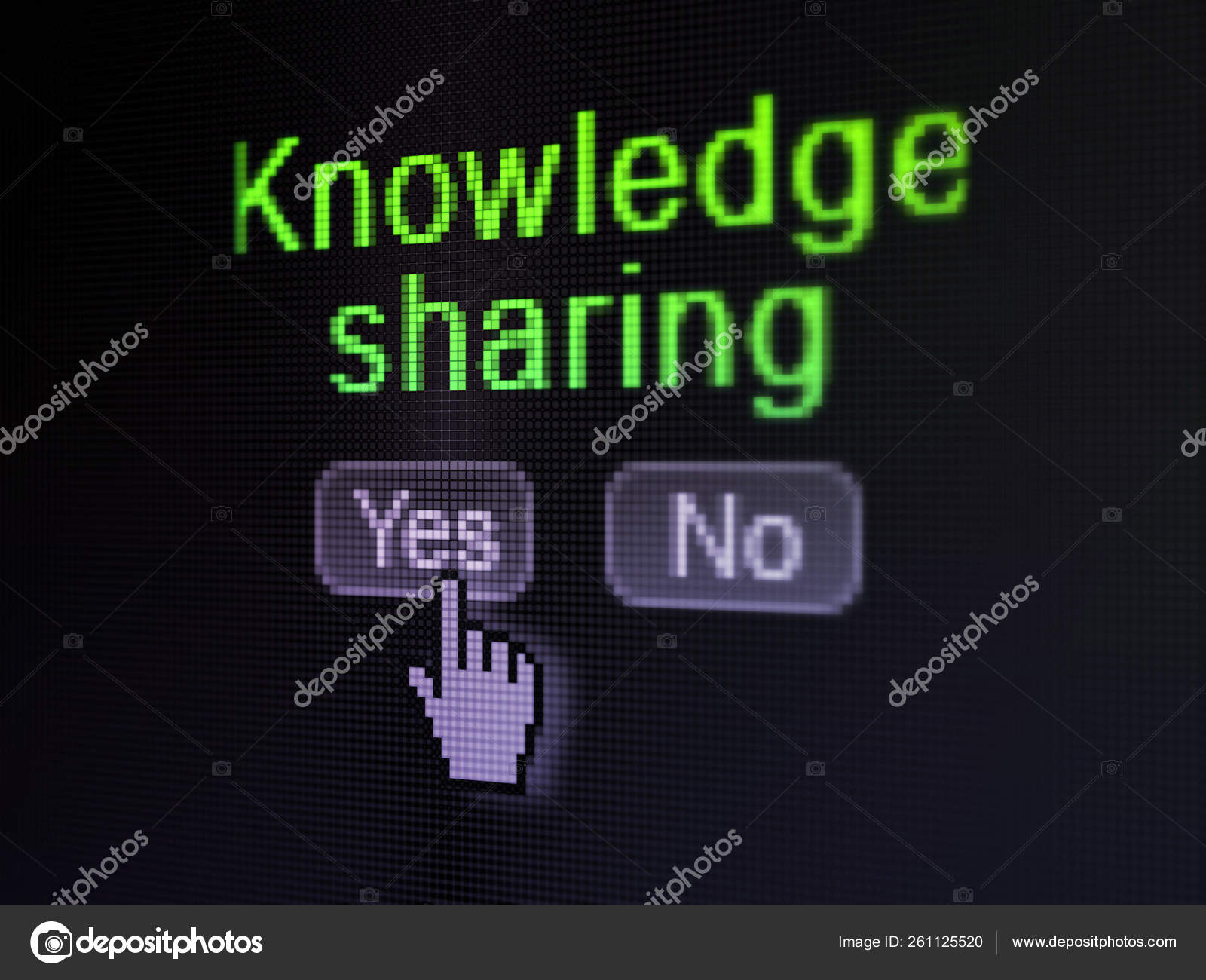 Education Concept Buttons Yes Pixelated Word Knowledge Sharing Hand ...