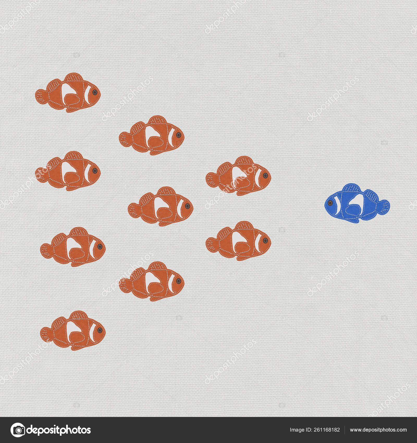 Fish Leader White Background Stitch Style Unique Diffrent Business ...