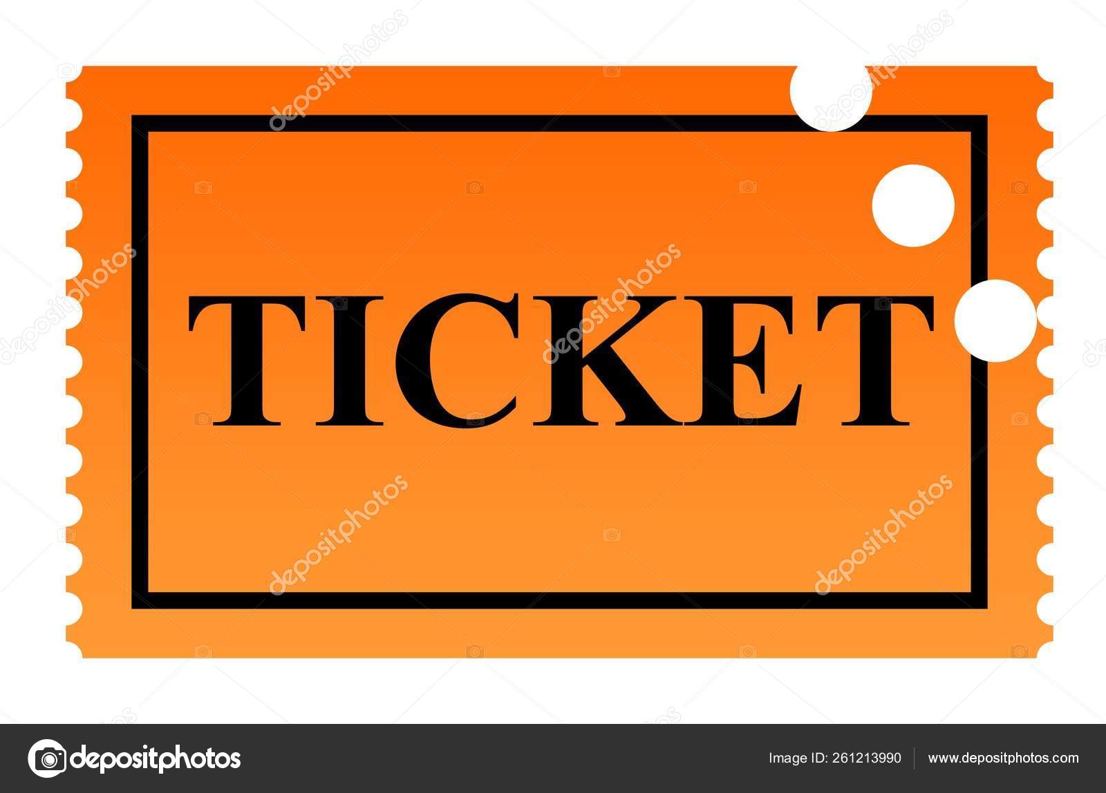 Orange Serrated Punched Ticket Isolated White Background Stock Photo by ...