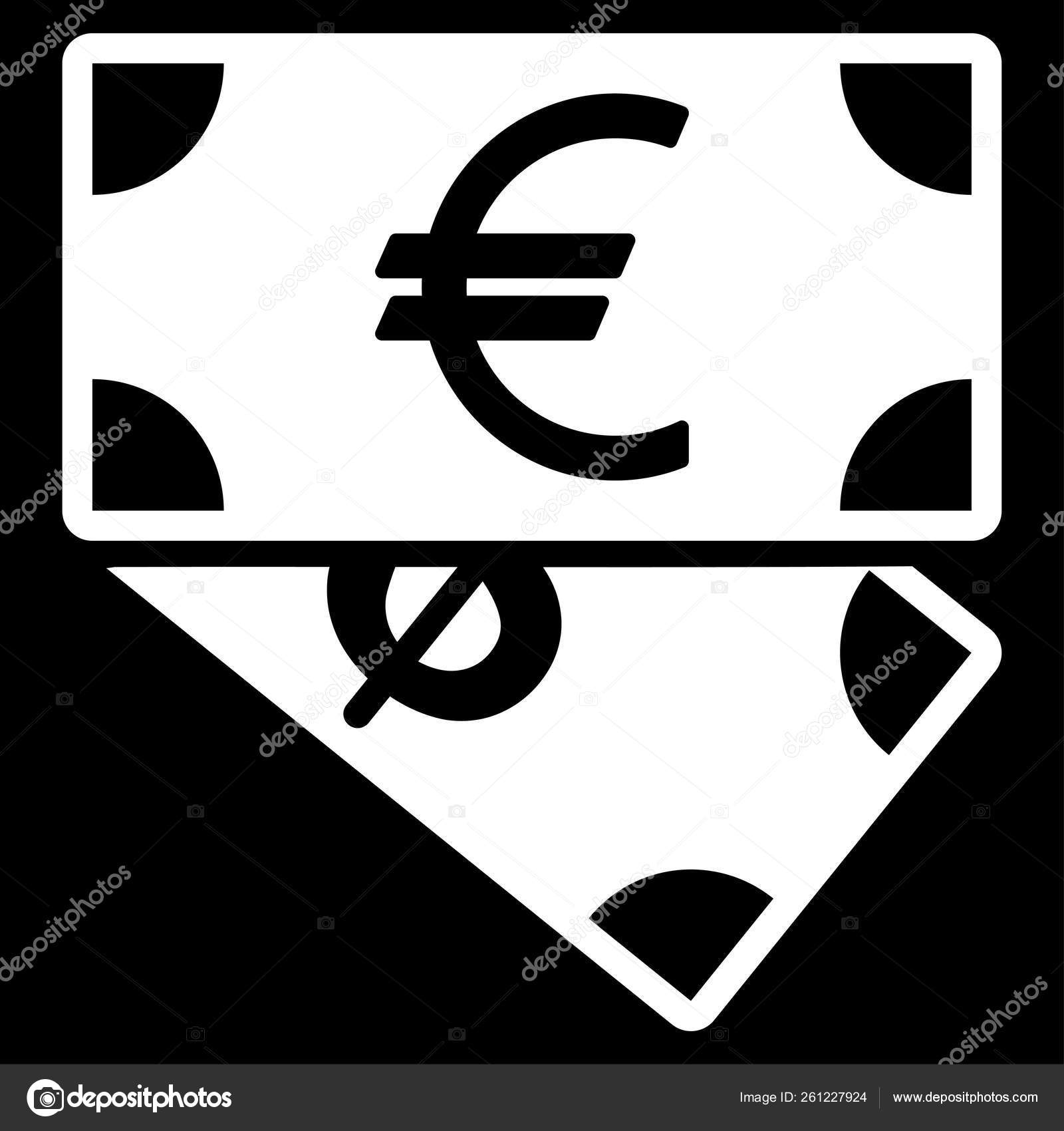 Banknotes Icon Flat Raster Symbol Uses White Color Rounded Angles ...