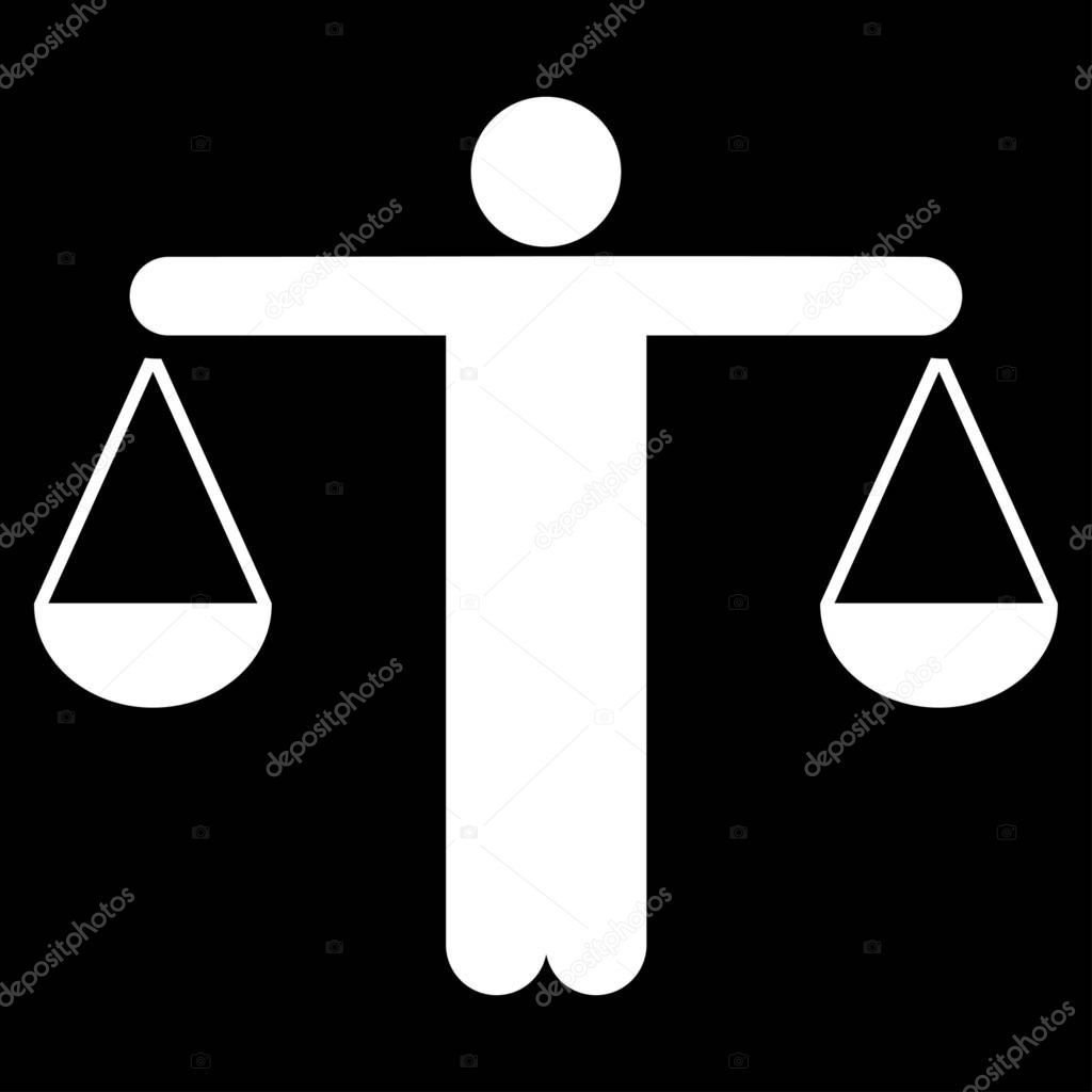 Icono de abogado. Este símbolo raster plano utiliza color blanco ...