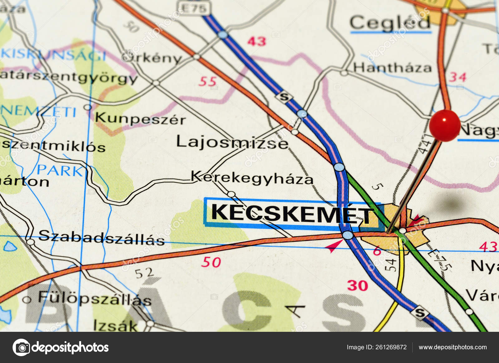 European Cities Map Series Kecskemet — Stock Photo © YAYImages #261269872