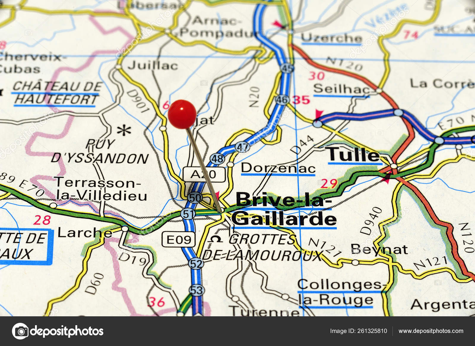 European Cities Map Series Brive Gaillarde Stock Illustration by ...