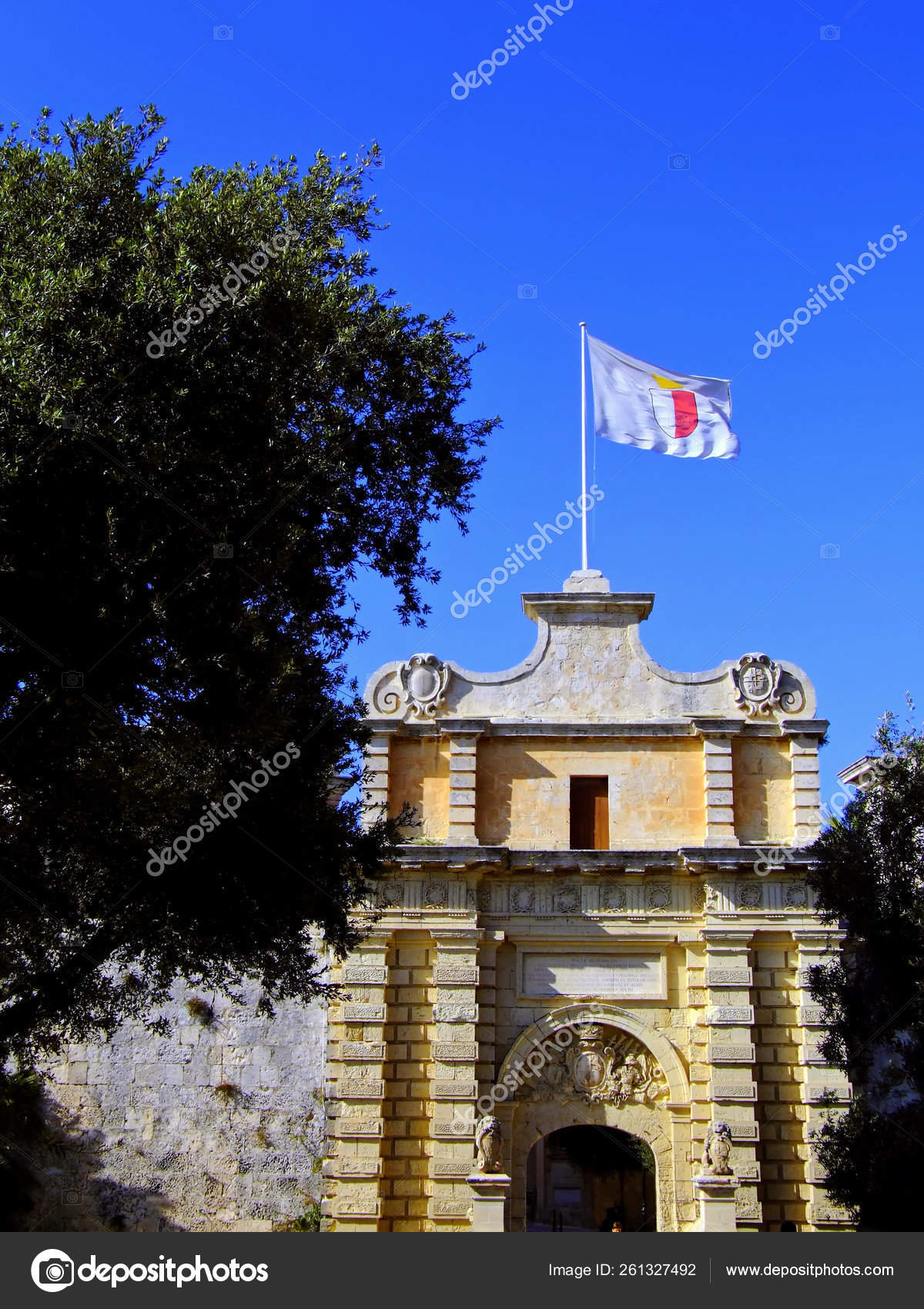 Baroque Architecture Medieval Building Malta Mdina Gate Stock Photo by ...