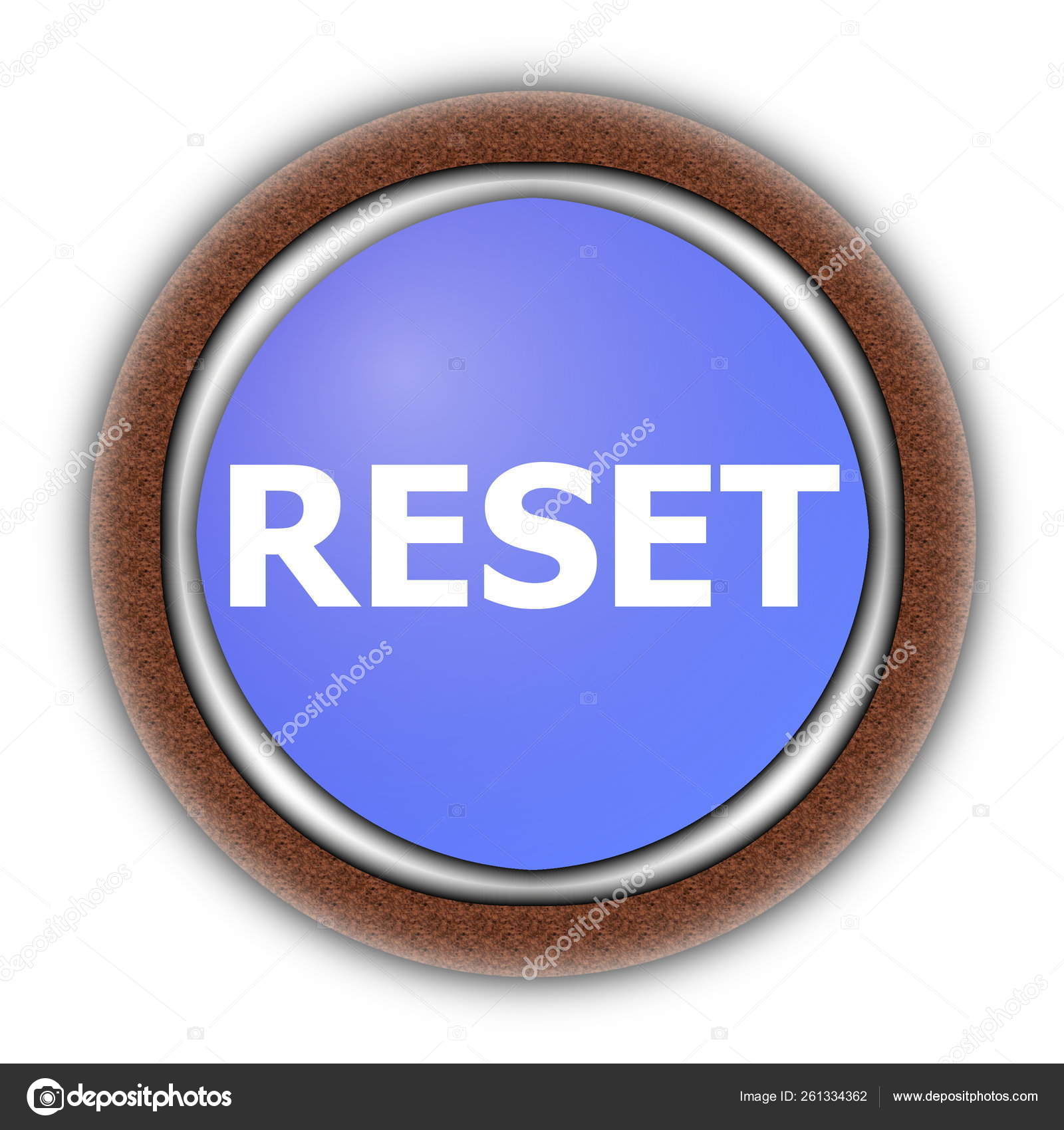 Reset Button Illustration Isolated White Background — Stock Photo ...