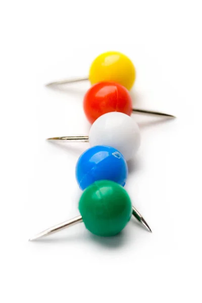 Set of red push pins isolated on white background. Stock Photo by ...