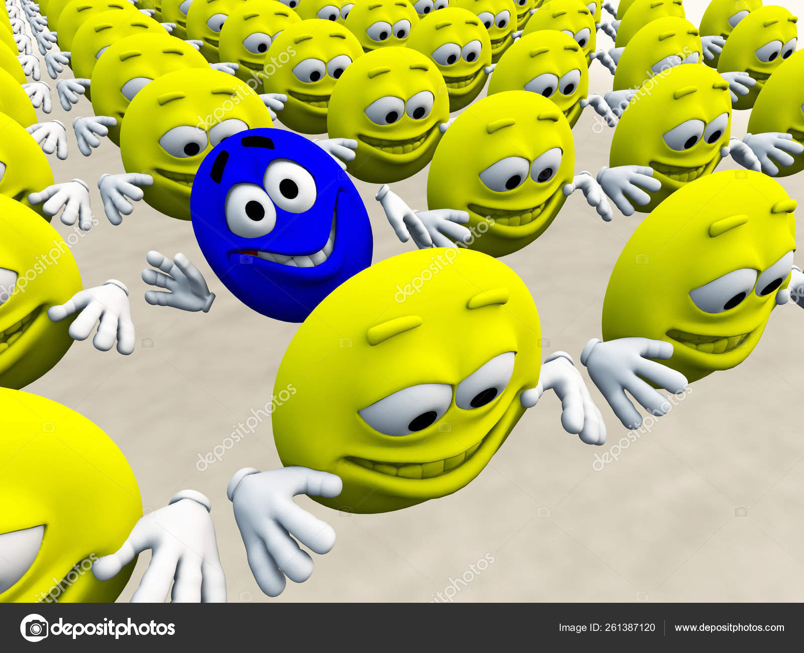 Concept Image Representing Difference Non Conformity Stock Illustration ...