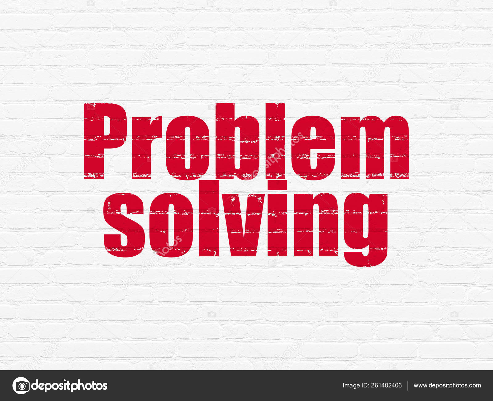 Finance Concept Painted Red Text Problem Solving White Brick Wall — Stock Photo © YAYImages ...