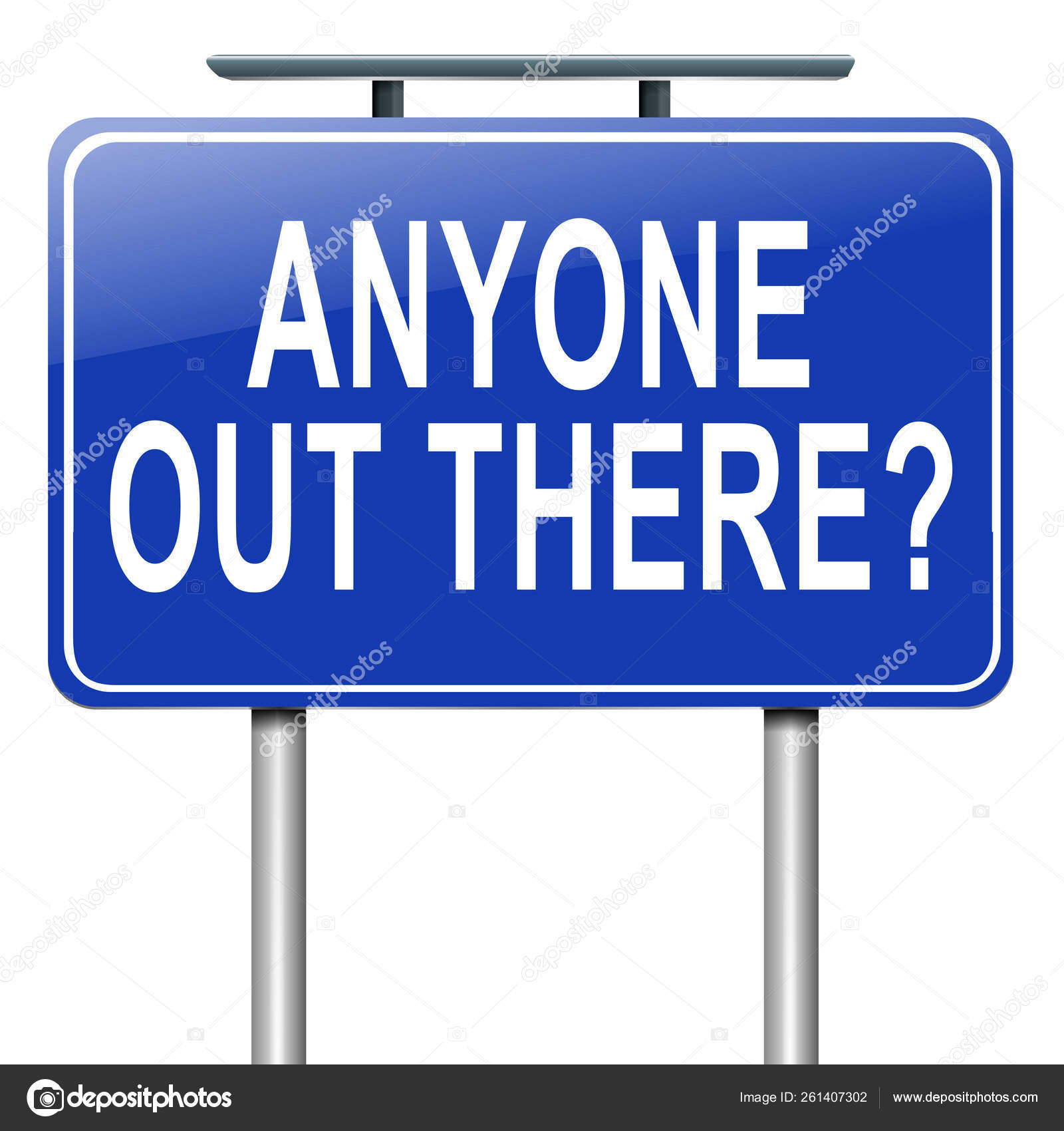 Illustration Depicting Roadsign Anyone Out Concept White Background ...