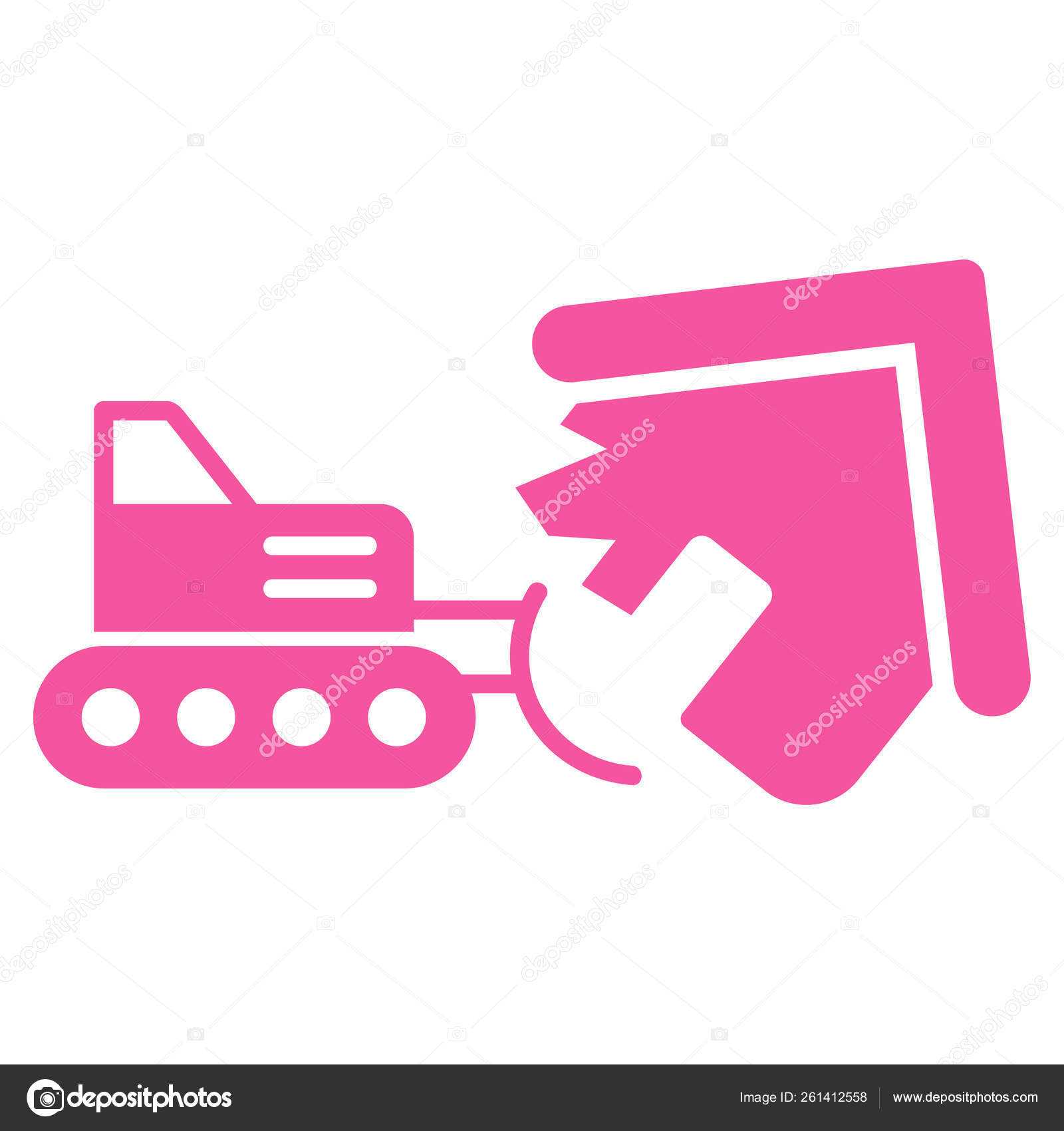 Demolition Icon Glyph Style Flat Symbols Pink Color Rounded Angles — Stock Photo © YAYImages ...