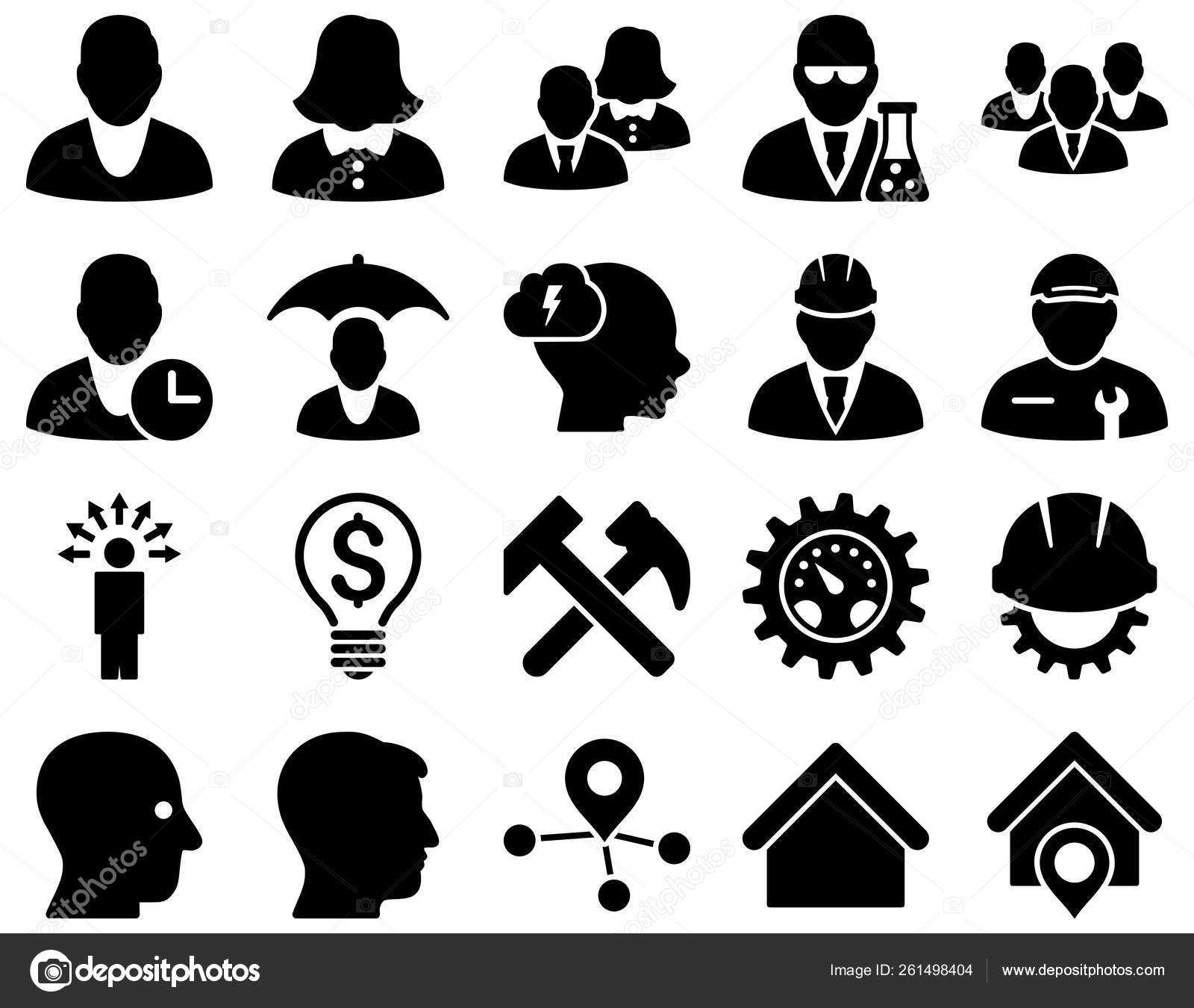 Client Business Icon Set Flat Icons Use Black Color Images — Stock ...