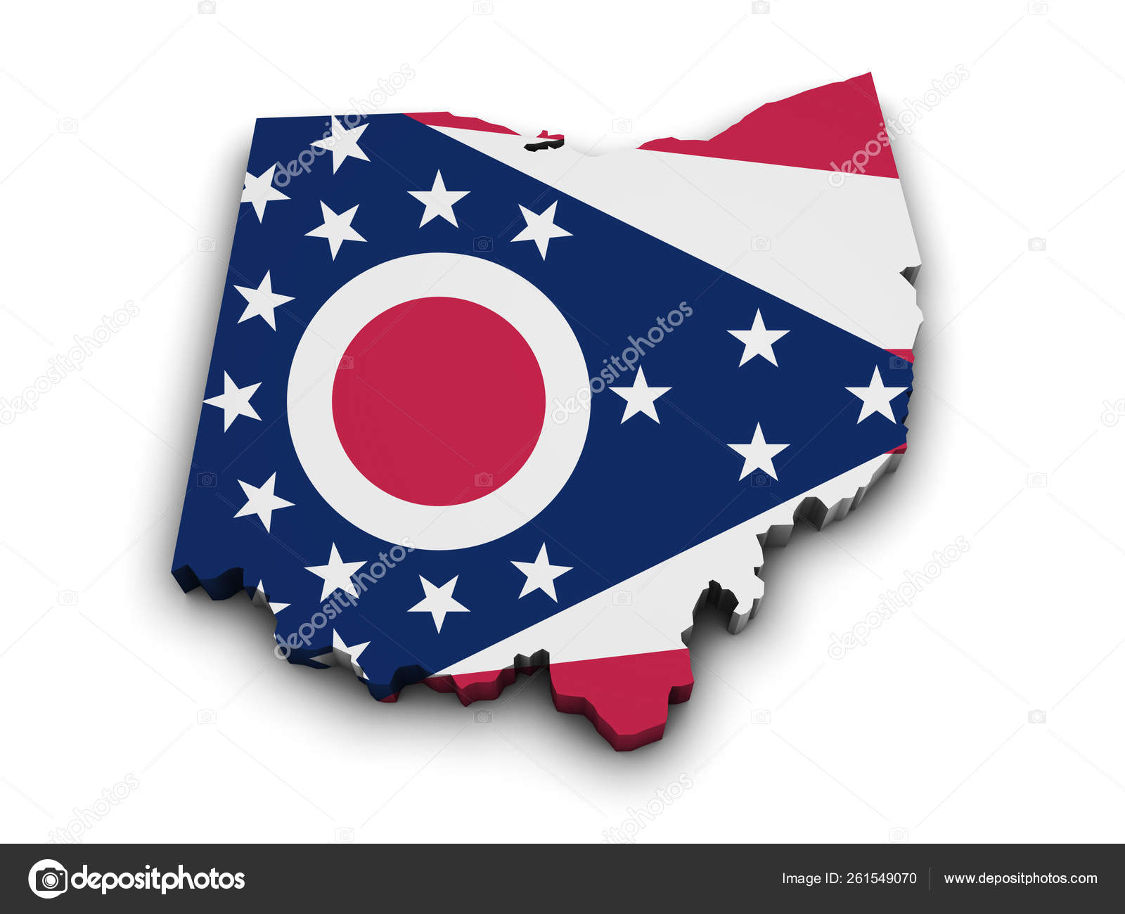 Shape Ohio State Map Flag Isolated White Background Stock Photo by ...